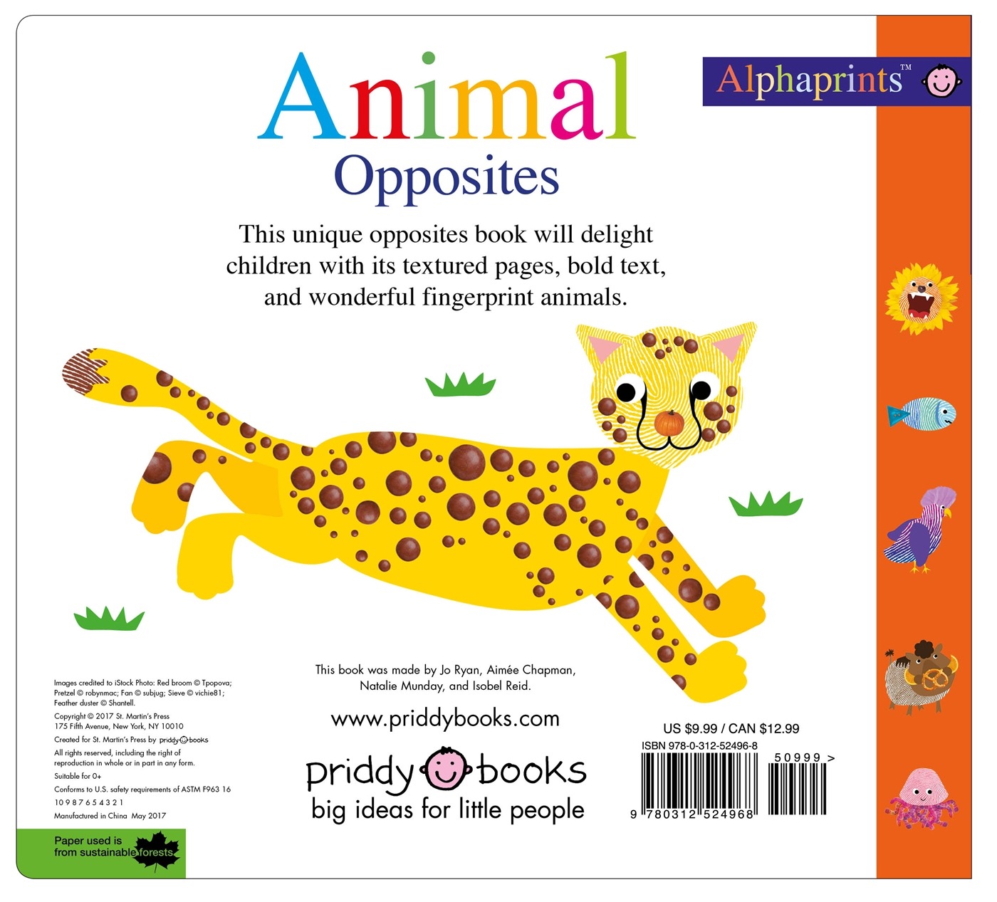 Alphaprints: Animal Opposites - Priddy Books