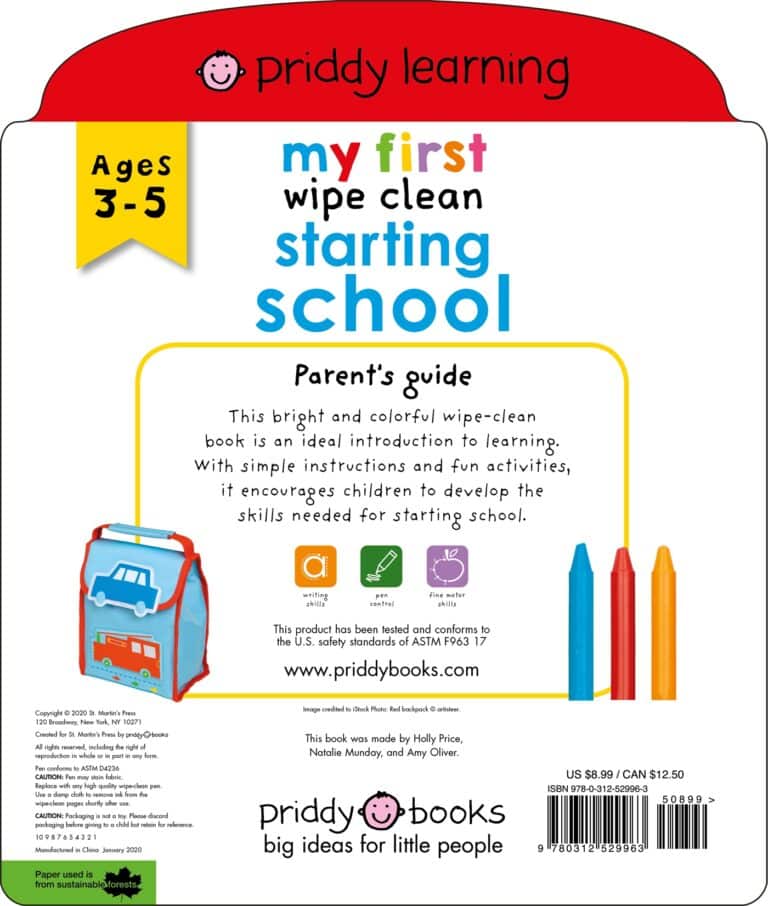 Priddy Learning: My First Wipe Clean Starting School - Priddy Books