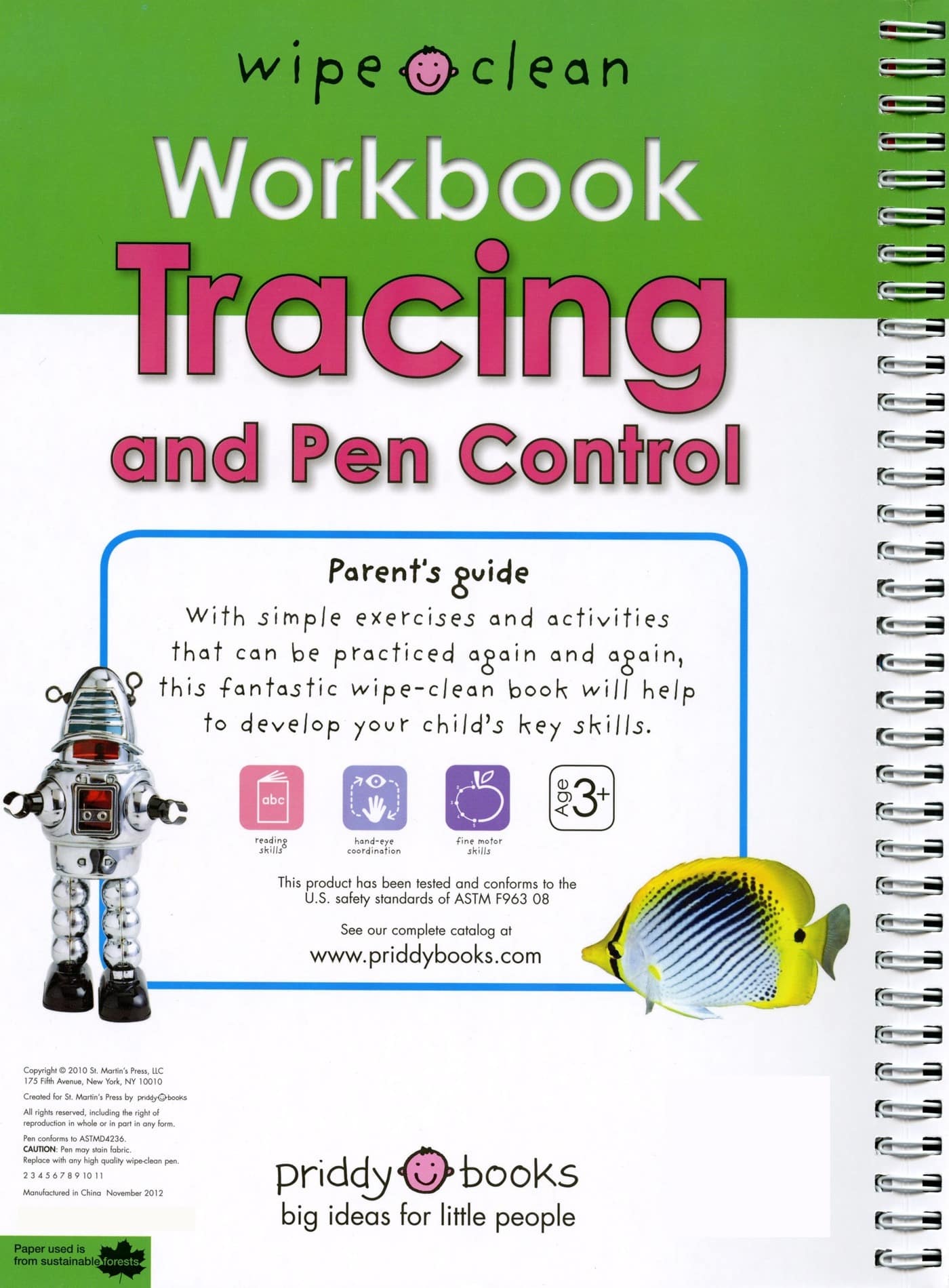 Wipe Clean Workbook Tracing and Pen Control - Priddy Books